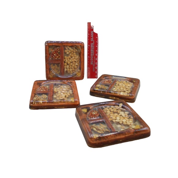 Gamut | Dining | 7s Retro Gamut Design Lucite Square Coasters Seeds Lot ...